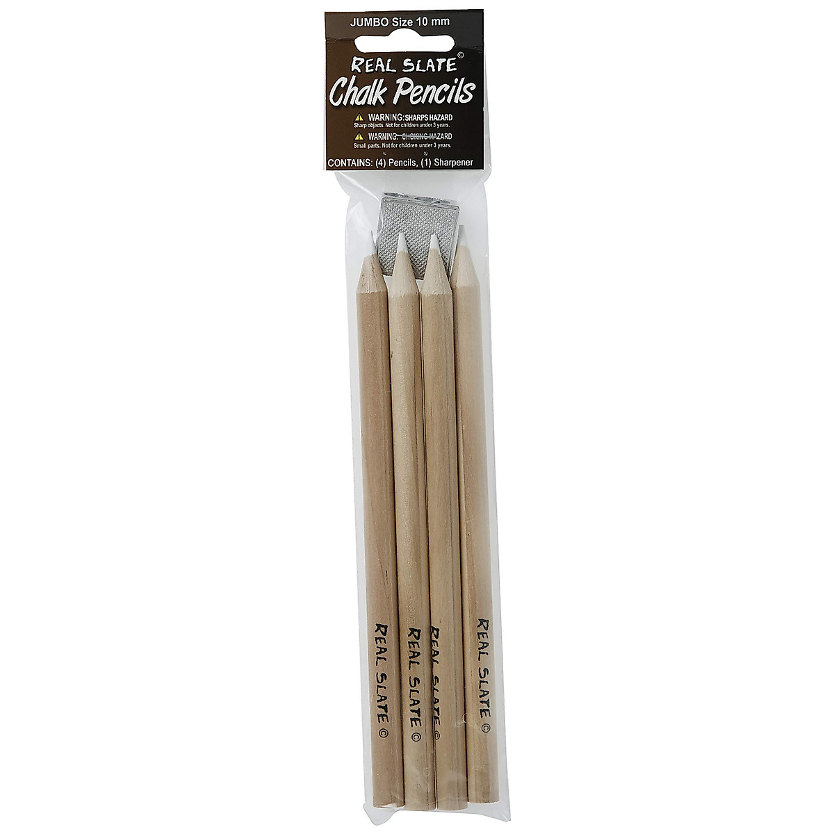 Pepperell Real Slate Chalk Pencils 5/Pkg W/Sharpener