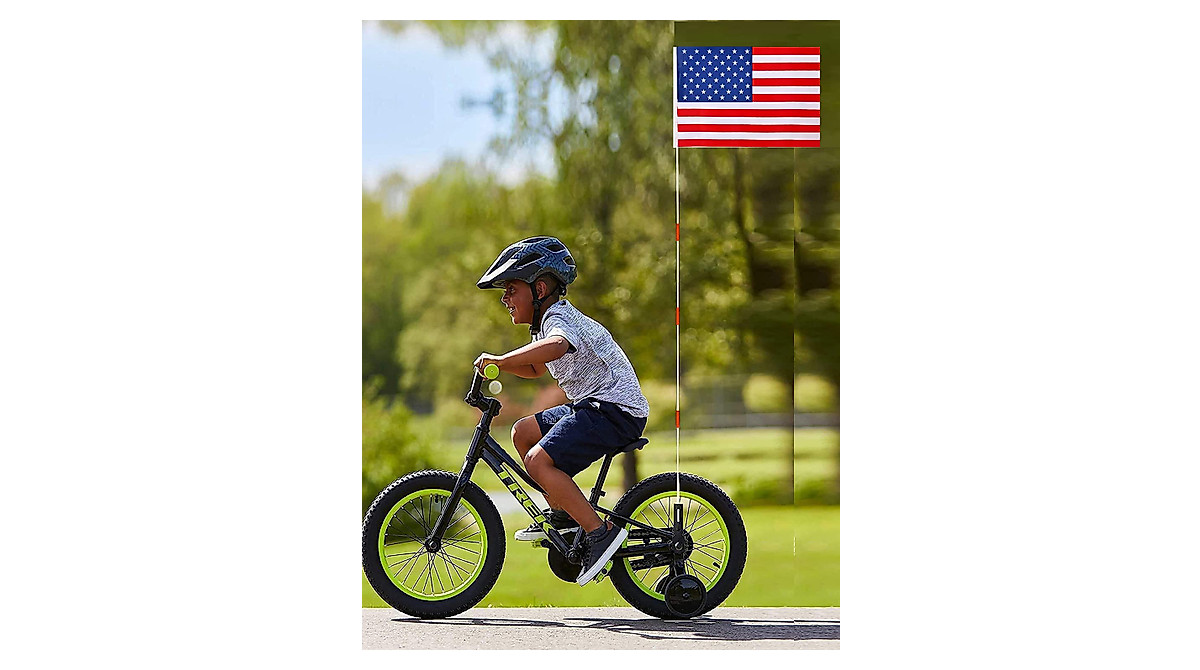 High Visibility Bike Flags with 6ft Fiberglass Pole