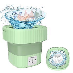 Portable Washing Machine, 6L Foldable Mini Washing Machine, Compact Travel Washing Machine for Small Items Baby Clothes Underwear Socks Towels Apartment Dorm Camping RV Travel Laundry