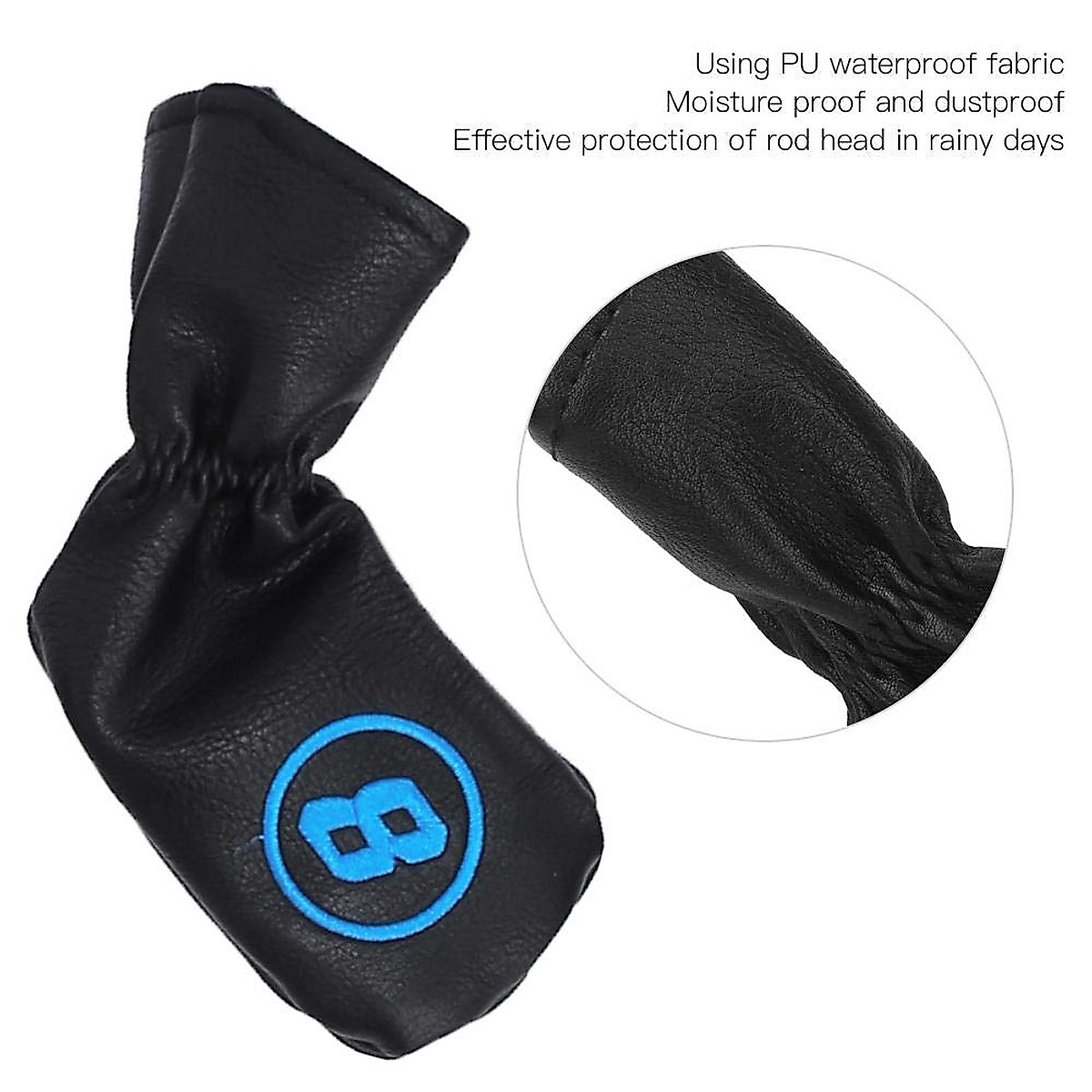 Bnineteenteam 9PCS Golf Headcover,PU Leather Golf Putter Head Cover Waterproof Thicken Plush Golf Putter Head Cover Iron Club Headcovers Accessory(Black)