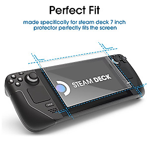 amFilm 3 Pack for Steam Deck/Steam Deck OLED Screen Protector Tempered Glass, Designed for Stream Steam Deck Accessories 2021 & 2022/Steam Deck OLED 2023