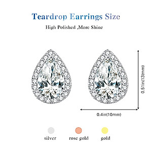 DHQH 4/6 Pairs Bridesmaids Earrings Classic Cubic Zirconia Teardrop Stud Earrings for Women I Couldn’t Tie a Knot Without You Brides Bridesmaids Proposal Wedding Jewelry Gifts
