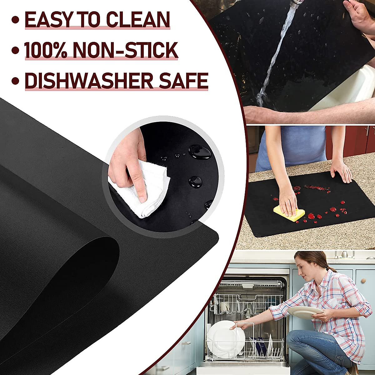 3 Pack Oven Liners for Bottom of Oven, Large Reusable Heavy Duty Oven Liners Protector Mats for Gas Oven Electric Oven Baking Sheet Toaster Microwave Grill, Nonstick BPA and PFOA Free, 23.62x15.75 in