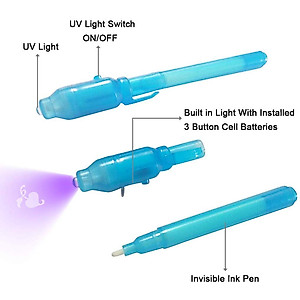 KERRT Invisible Ink Pen with UV Light Secret Message Pen Spy Pens Magic Invisible Markers Cute Pens