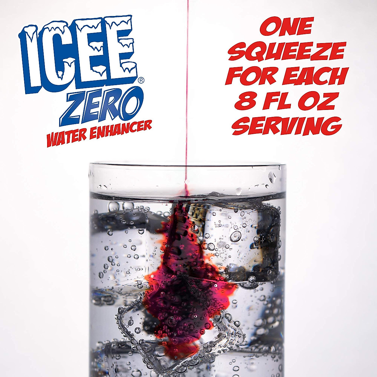 ICEE Zero Calorie Cherry Liquid Water Enhancer Drink Mix, Natural Flavor Drops, Sugar Free, 1.62 Fl Oz Concentrate (48 ml) - 4 Pack