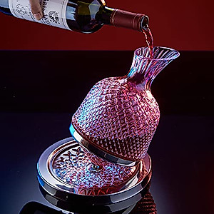 Wine Decanter, Aerator, Lead-Free Crystal Glass, 360° Rotation, Wine Lovers, Luxurious， Gifts for Men