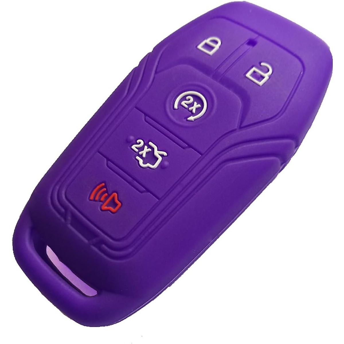 Qty(2) Alegender 5 Buttons Rubber Smart Key Cover Jacket Glove Holder for Ford Fusion Explorer F-150 Mustang Lincoln MKZ MKC Fob Remote