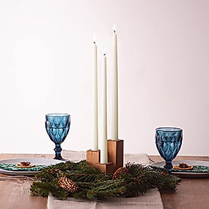 CANDWAX Ivory Taper Candles 14 inch Dripless - Set of 12 Tapered Candles Ideal as Dinner Candles - Smokeless and Unscented Taper Candles Long Burning - Hand Poured Tall Candlesticks