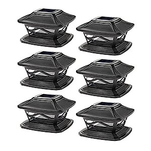 TWINSLUXES Solar Post Lights Outdoor 2 Modes Waterproof LED Solar Fence Cap Light for 3.5x3.5 4x4 5x5 and 6x6 Post in Patio,Deck Walkway and Garden Decoration.(6PACK)…