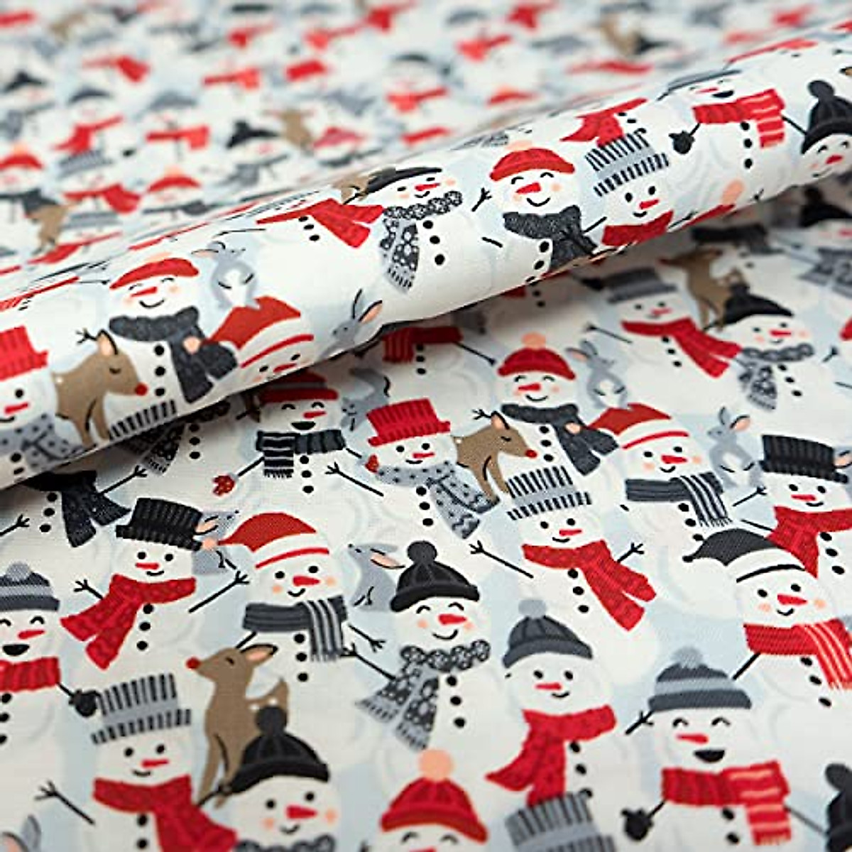 SINGER® Fabrics - 100% Cotton, Christmas Collection, Santa's Snowman, Cut by The Yard
