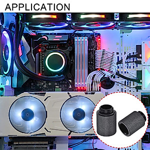 uxcell Male to Female Extender Fitting G1/4 x 20mm for PC Water Cooling System Black 4pcs