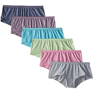 Fruit of the Loom Women's Beyondsoft Panties, Boyshort-Cotton Blend-6 Pack, 7