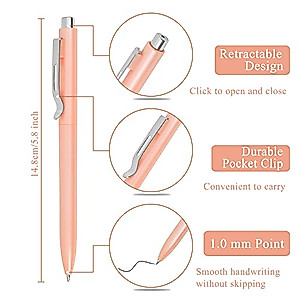 Yuimion 12Pcs Ballpoint Pen Retractable Pens Comfortable Writing Pens Gift Pens for Journaling Black Ink Medium Point 1.0 mm for school and office supplies