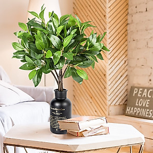 Grand Verde Greenery Branches 21” Tree Stems Artificial Plants Green Leaves Faux Bush, 6pcs Set