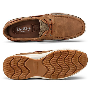 Vostey Men's Boat Shoes Slip On Stylish Casual Loafers Shoes(BMY3003 tan 10)