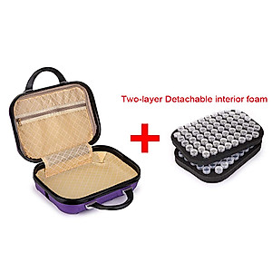 Hipiwe 132 Bottles Diamond Painting Storage Carring Case - Hardshell DIY 5D Diamond Art Craft ccessory Container Embroidery Organizer Bag for Storage Jewelry Beads Sewing Pills