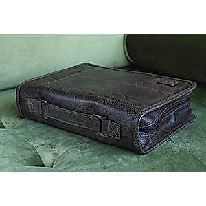 Aviator Bible Cover for Men, Zippered, with Handle, Leather Look, Brown, Extra Large