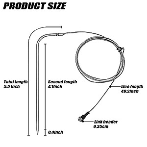 Replacement Meat Probe for Traeger Pellet Gril,Stainless Steel Thermometer Meat Probe with Stainless Steel Probe Clip Accessories Compatible with Traeger Grills,Set of 2