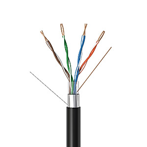 Cables Direct Online 1000FT Direct Burial CAT5e FTP Shielded Outdoor 24 AWG UV Resistant Cable Copper Clad Aluminum Wire Solid Weatherproof