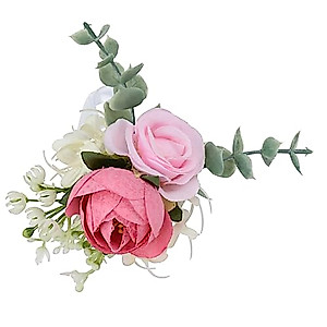 MOTUZP Rose Wrist Flower, Rose Wrist Corsage Wristlet Band Bracelet Prom Flower Wrist Corsages for Wedding(#2)