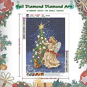 antor Diamond Painting Kits for Adults DIY 5D Diamond Art Christmas Tree Deer Girl Picture Full Drill Rhinestone Stocking Stuffers Christmas Gift for Women Kids Grils Home Wall Decor 12x16 inch