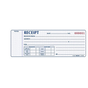 Rediform-Blueline 2-3/4" X 7" Carbonless Triplicate Money Receipt Book (8L802)