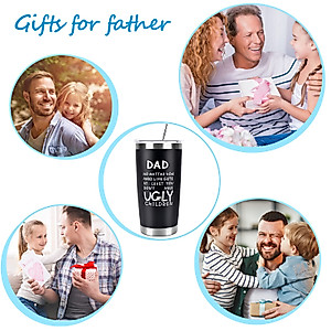 Fathers Day Funny Gifts for Dad Men Husband Grandpa Him from Daughter Son Children Wife, 20oz Tumbler Cup with Straws, Lids-Birthday,Christmas,Retirement, Anniversary Presents Idea for PaPa,the Elders