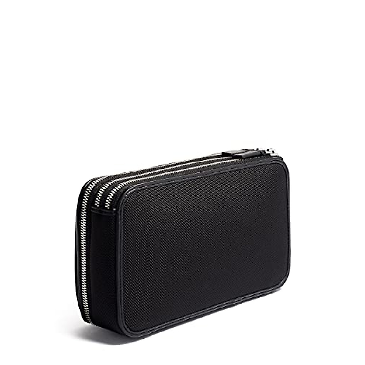 TUMI Black Chrome Triple Zip Clutch