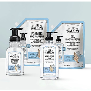 J.R. Watkins Gel Hand Soap With Dispenser, Moisturizing Hand Wash, All Natural, Alcohol-Free, Cruelty-Free, USA Made, Ocean Breeze, 11 Fl Oz, 3 Pack