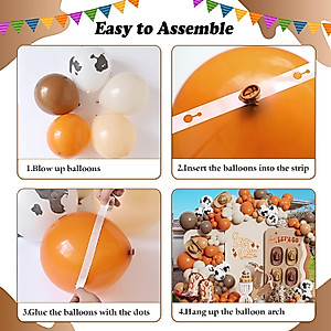 Western Cowboy Balloon Arch Garland Kit,152 pcs Brown White Sand Orange Nude Balloons Cowboy Boots Foil Balloons for Cowgirl Cowboy Birthday Party Decorations Retro Horse Rodeo Baby Shower Backdrop
