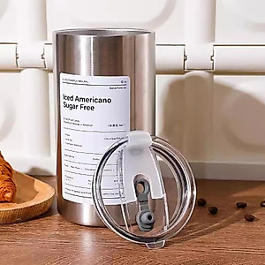 20OZ insulation and cooling ice cream cup, simple office portable car straw water cup, vacuum double-layer coffee cup, 304 stainless steel cold and hot drink travel cup (Silvery)