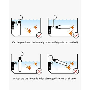 NICREW Preset Aquarium Heater, Submersible Fish Tank Heater with Electronic Thermostat, 100 Watt, for 10 to 25 Gallon Tank, UL Listed
