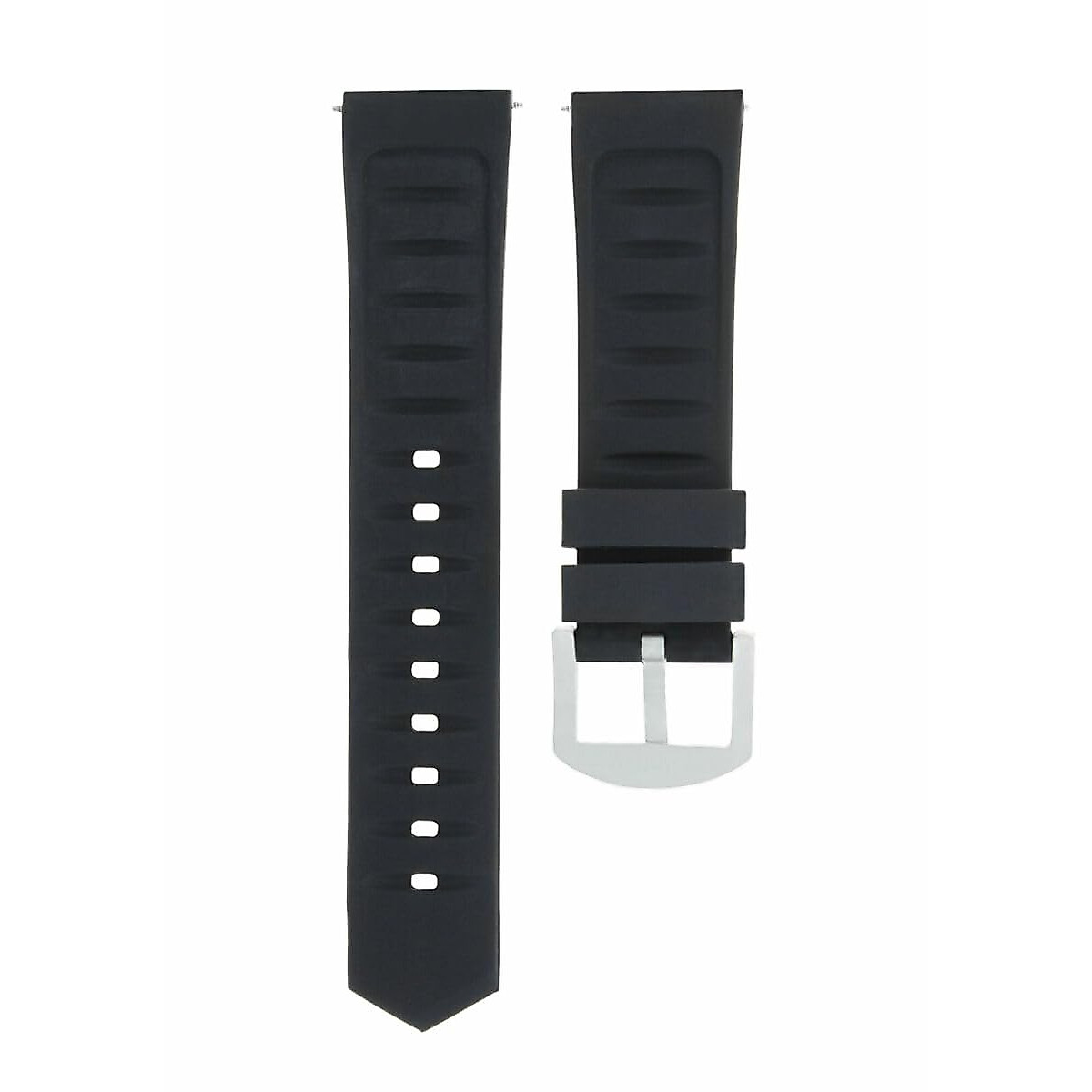 Ewatchparts 20mm Rubber Watch Band Strap Compatible With Tag Heuer F1 Aquaracer CAF1112, WAB2011 Black