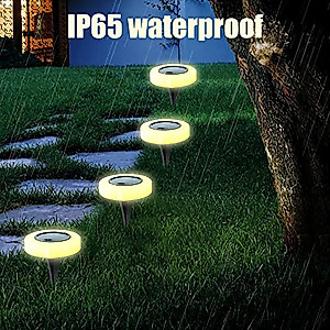 UgyDuky Solar Deck Lights Warm White Outdoor Led Solar Step Lights Waterproof IP65 for Garden Patio Concrete Pathway Walkway Driveway(4 Pack)