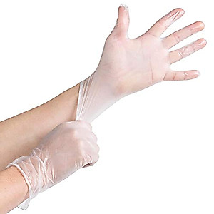 Med PRIDE Medical Vinyl Examination Gloves (Medium, 100-Count) Latex Free Rubber | Disposable, Ultra-Strong, Clear | Fluid, Blood, Exam, Healthcare, Food Handling Use | No Powder