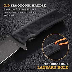 FLISSA Folding Pocket Knife, Fixed Blade Hunting Knife