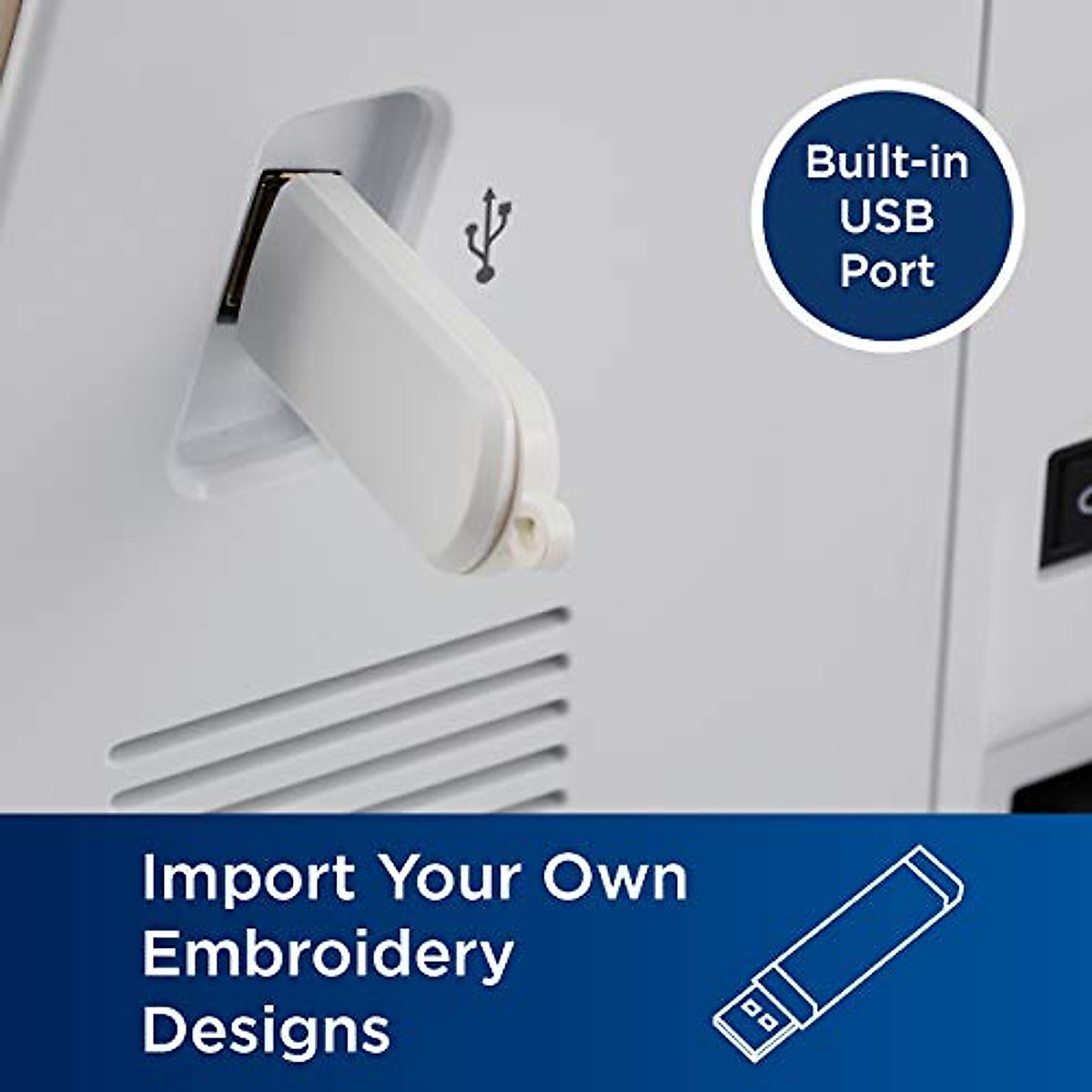 Brother PE535 Embroidery Machine, 80 Built-in Designs, 4" x 4" Hoop Area, Large 3.2" LCD Touchscreen, USB Port, 9 Font Styles