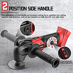 Cordless Oscillating Tool for Milwaukee 18V Battery, 6 Variable Speed Brushless-Motor Tool, Oscillating multi tool kit for Cutting Wood Drywall Nails Remove Grout & Sanding(Battery Not Included)