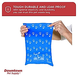 Downtown Pet Supply Dog Poop Bags (1000 CT - Rainbow Paw Print Bags & 2 Dispensers) Waste Bag Dispenser Clips to Dog Leashes Bags & Dog Harnesses- Poop Scoop Bags are Leak-Proof Bags & Unscented