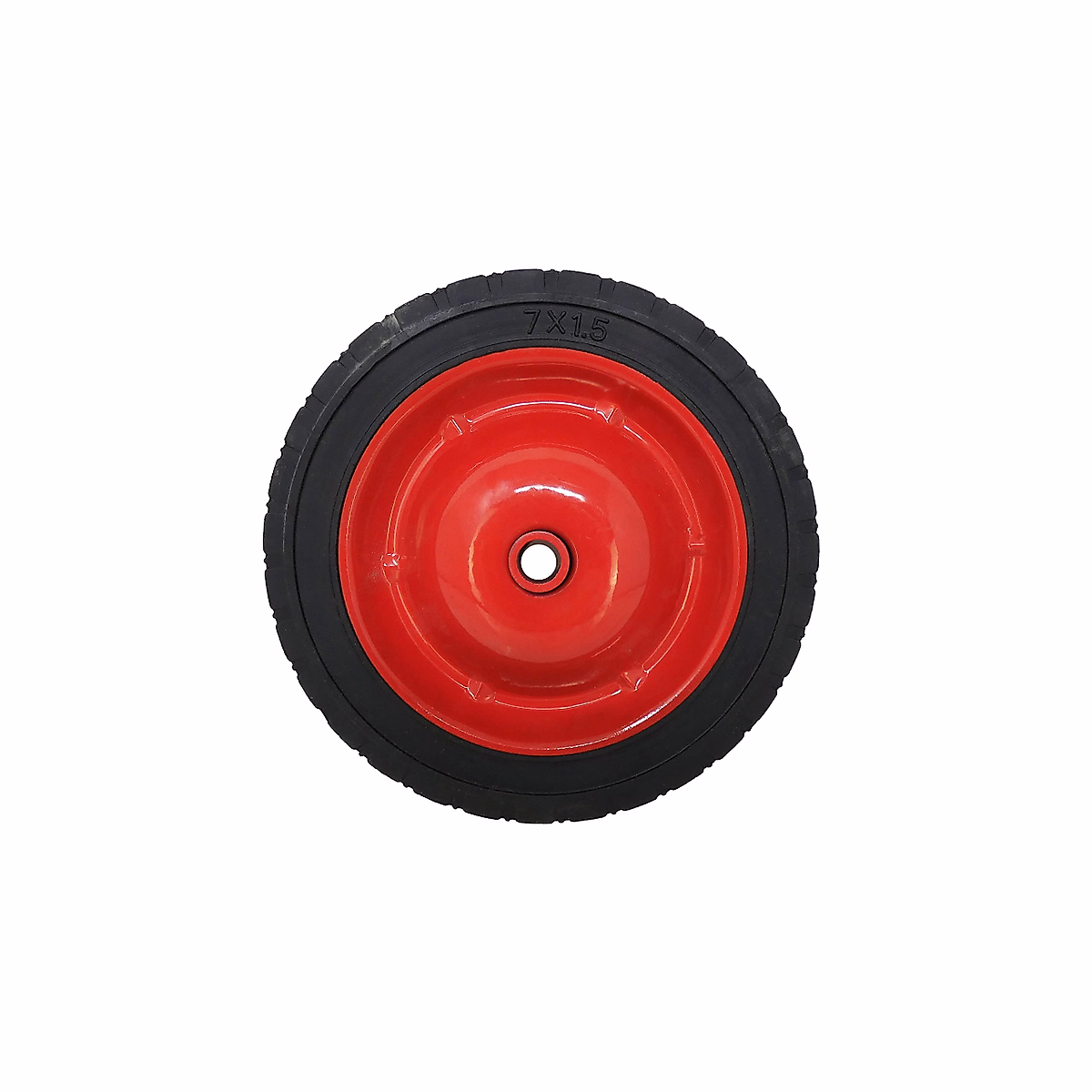 Shepherd Hardware 9593 7-Inch Semi-Pneumatic Rubber Tire, Steel Hub with Grafoil Bearings, Diamond Tread, 1/2-Inch Bore Offset Axle