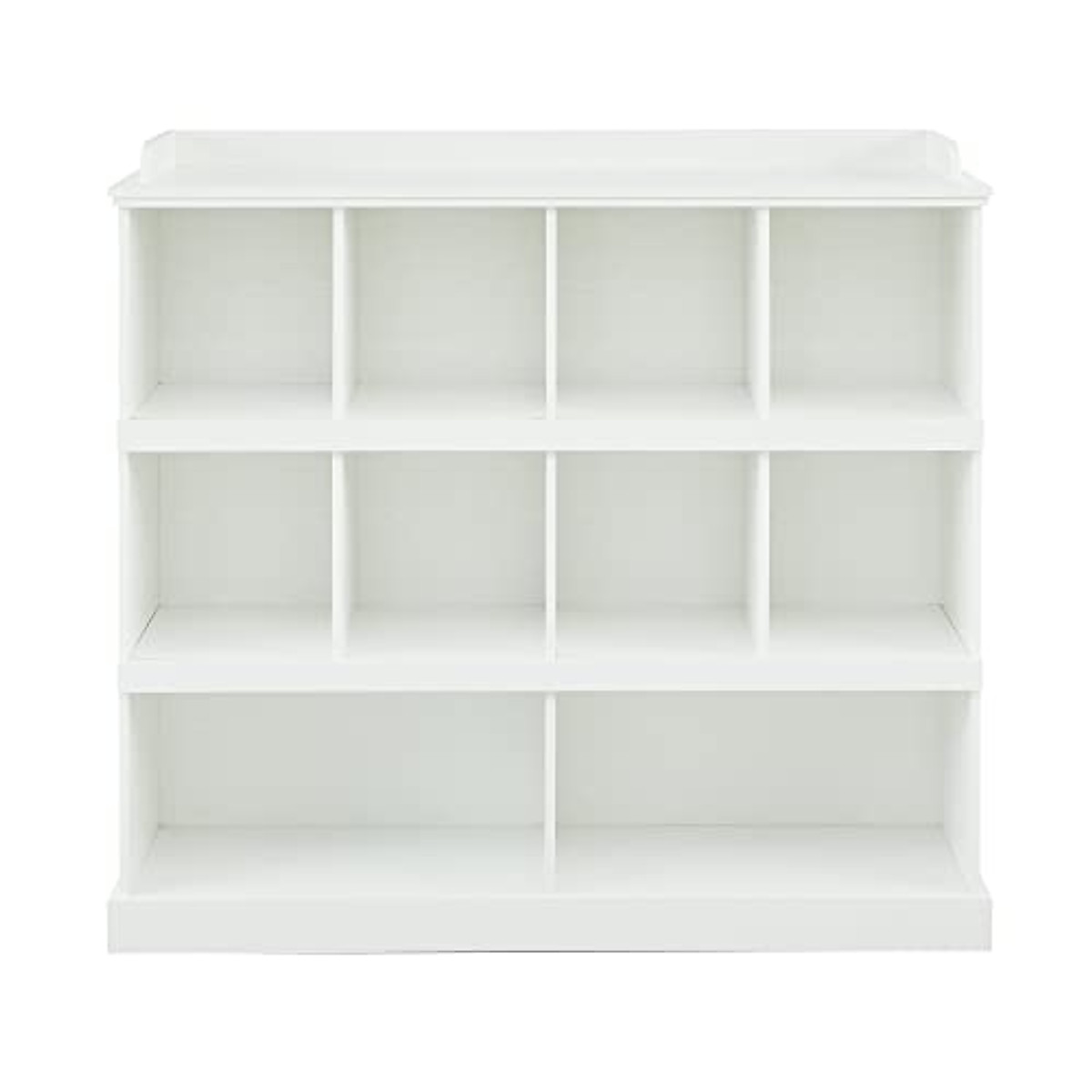 UpperHse Living W52 × H48 Barrister Lane Bookcase with 10 Storage Cubbies, Free Standing Bookshelf Library Standard Bookcase for Home Office Living Room Bedroom, Solid White