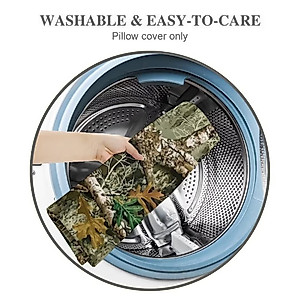 Autumn Forest Body Pillow Cover Hunting Tree Branches and Brown Leaves Camouflage Camo Pattern Long Pillow Case Protector with Zipper Decorative Large Pillowcases for Couch,Bedroom,Home Gifts 20"x54"