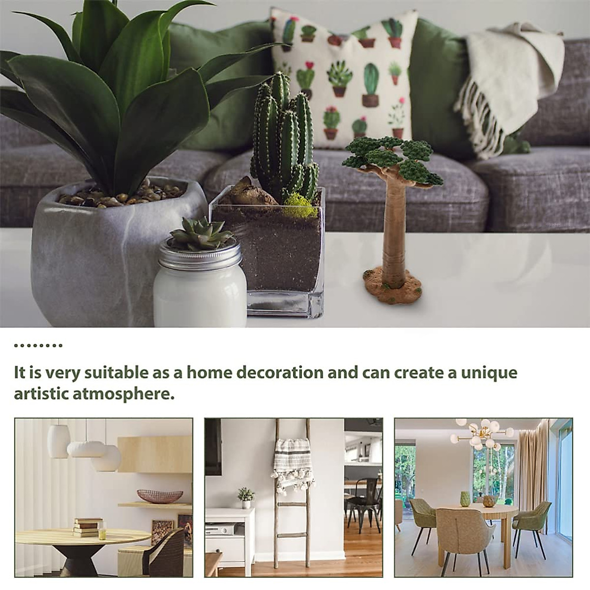 VOSAREA 2pcs Model Tree Mini Baobab Tree Train Scenery Architecture Trees Fake Trees Miniature Artificial Tree Fake Plants for DIY Crafts Supplies Zen Garden Sand Table