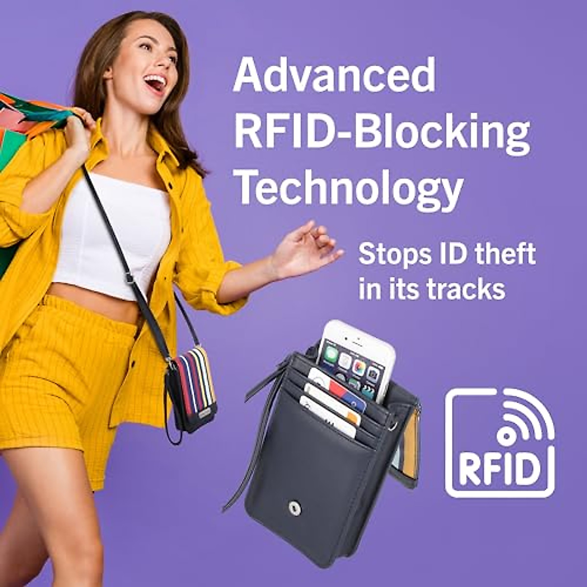 Nautica Women's Crossbody Cellphone Purse, Ribbon Stripe