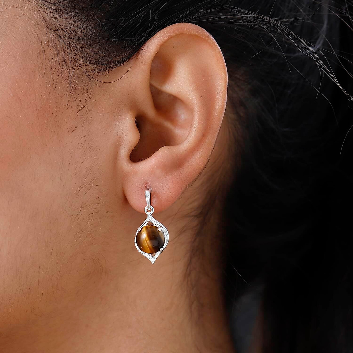 SHOP LC Tiger's Eye Drop Earrings for Women Jewelry 925 Sterling Silver Jewelry Birthday Gifts for Women