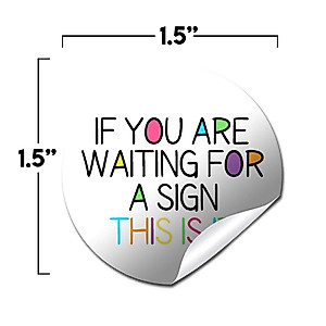 Funny This is Your Sign Thank You Customer Appreciation Sticker Labels for Small Businesses, 60 1.5" Circle Stickers by AmandaCreation, Great for Envelopes, Postcards, Direct Mail, & More!