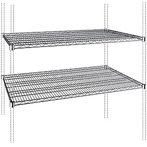 Regal Altair Chrome Wire Shelving |Pack of 2 Shelves| Heavy Duty NSF Storage Shelves (14''W x 24''L)