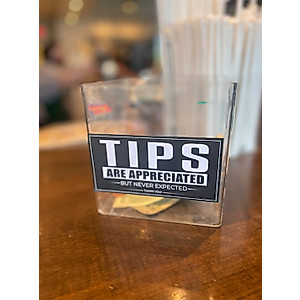 The.UniqueGift.Shop 2- Pack 5x2.5in Tips are Appreciated But Never Expected Thank You Sticker (Black, 2)