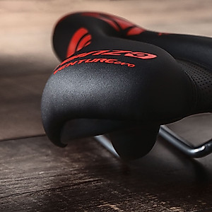 Venzo Comfortable Bike Bicycle Saddle Seat - for MTB, Road, Exercise, Trekking, Folding, Hybrid & Cruiser Bikes - XC Saddle Seat - Red