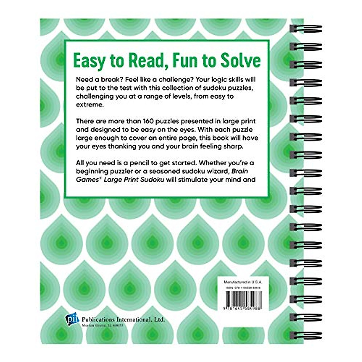 Brain Games - Large Print Sudoku (Swirls)